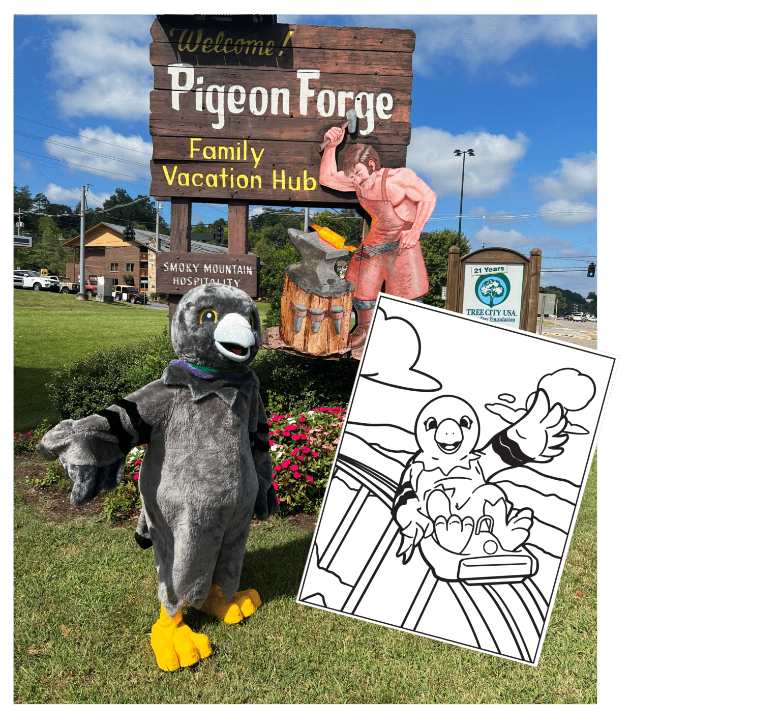 Martha Photo Contest | Meet the Pigeon Forge Passenger Pigeon Mascot